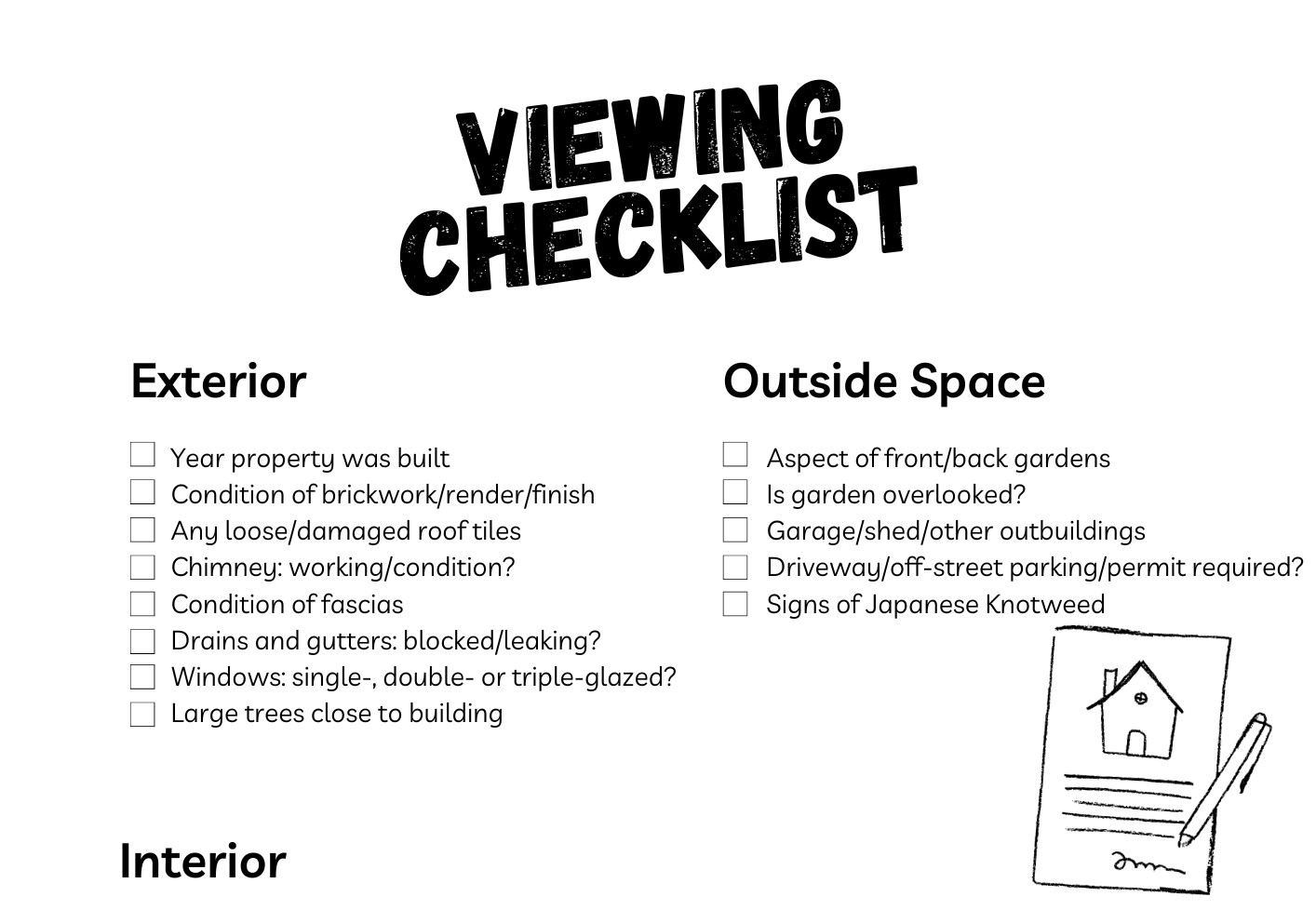 Property Viewing Checklist – Dan Blowers – Daniel Blowers